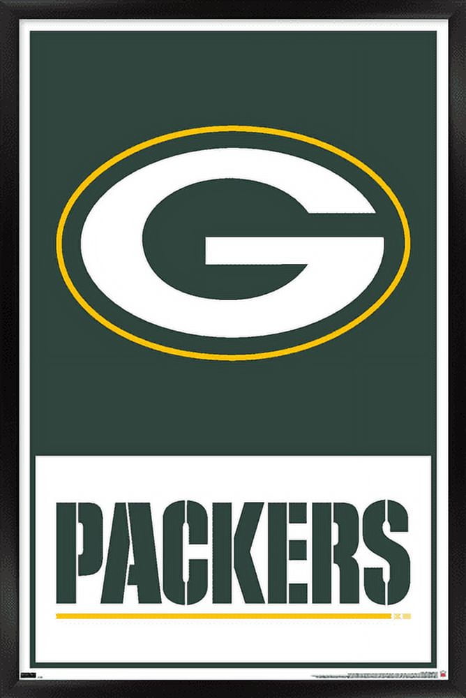 NFL Green Bay Packers - Logo 21 Wall Poster, 14.725" x 22.375", Framed ...