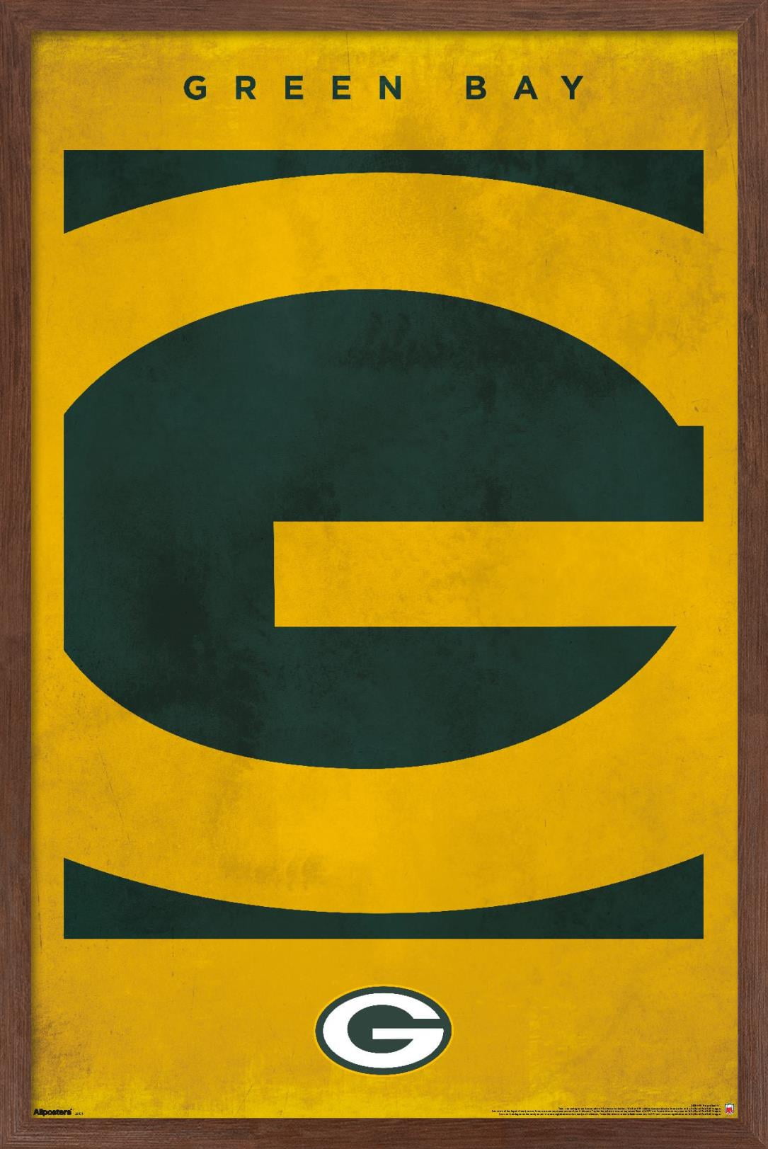 NFL Green Bay Packers - Logo 25 Wall Poster, 14.725" x 22.375" Framed ...