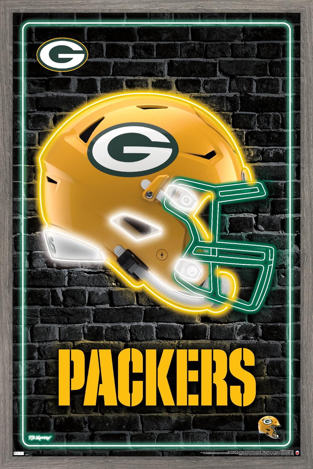 NFL Green Bay Packers - Neon Helmet 23 Wall Poster, 22.375" x 34 ...