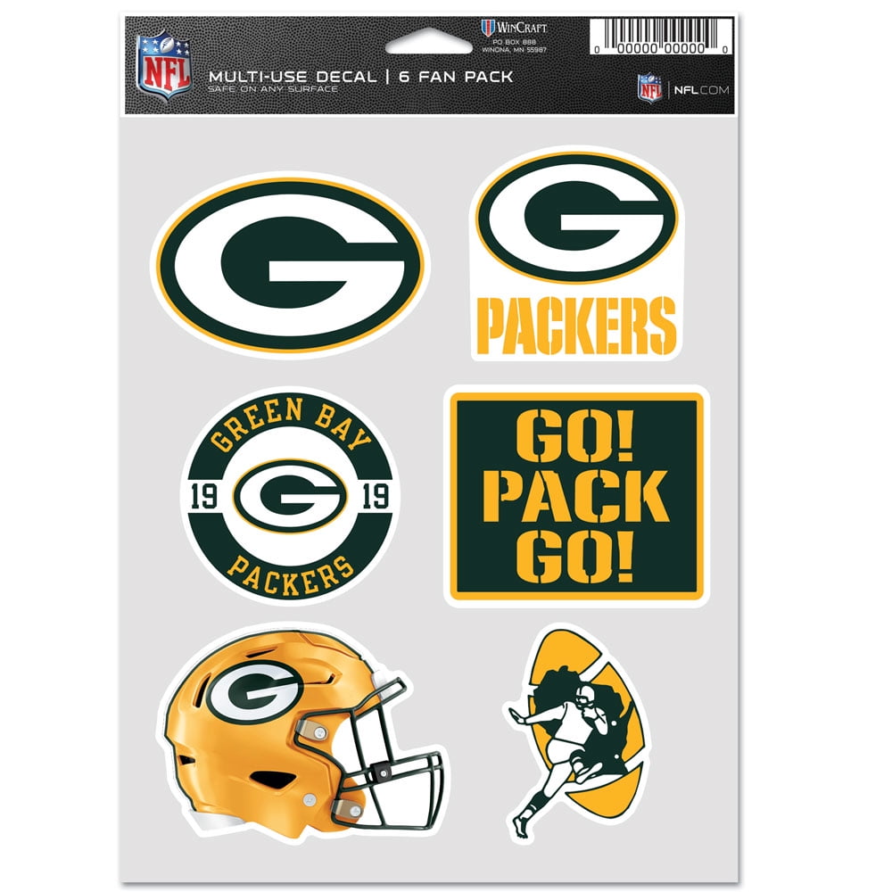 NFL Green Bay Packers Prime 5" x 7.75" Six Pack Decal - Walmart.com