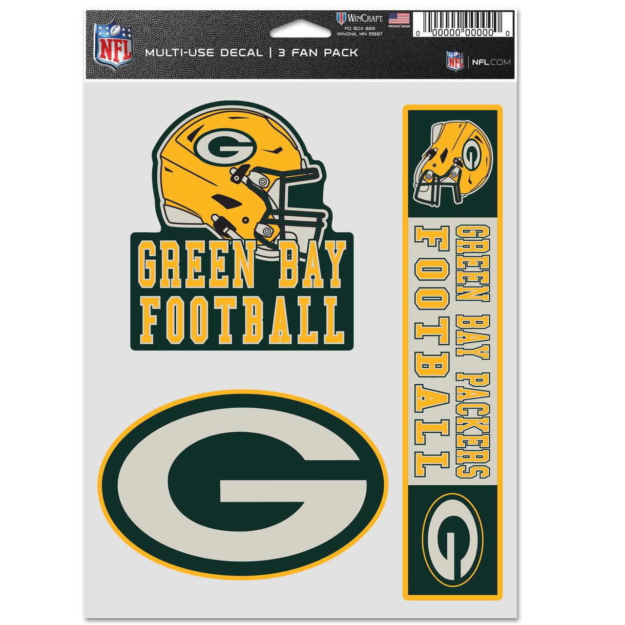 WinCraft NFL Green Bay Packers Team 5" x 7.75" 3 Pack Fan Decal ...