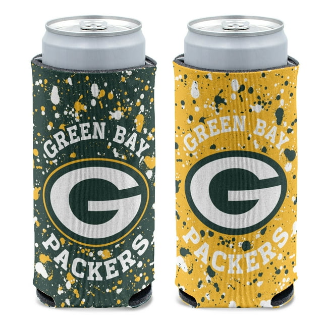 WinCraft NFL Green Bay Packers Team Splatter 12oz Slim Can Cooler ...