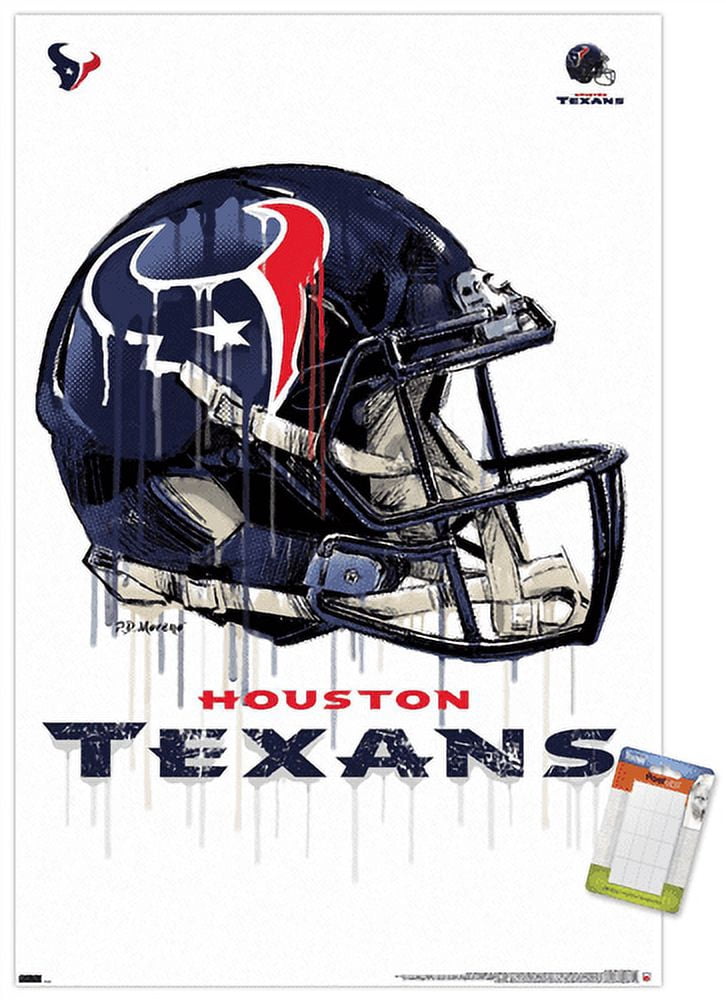 NFL Houston Texans - Drip Helmet 20 Wall Poster, 22.375" x 34 ...