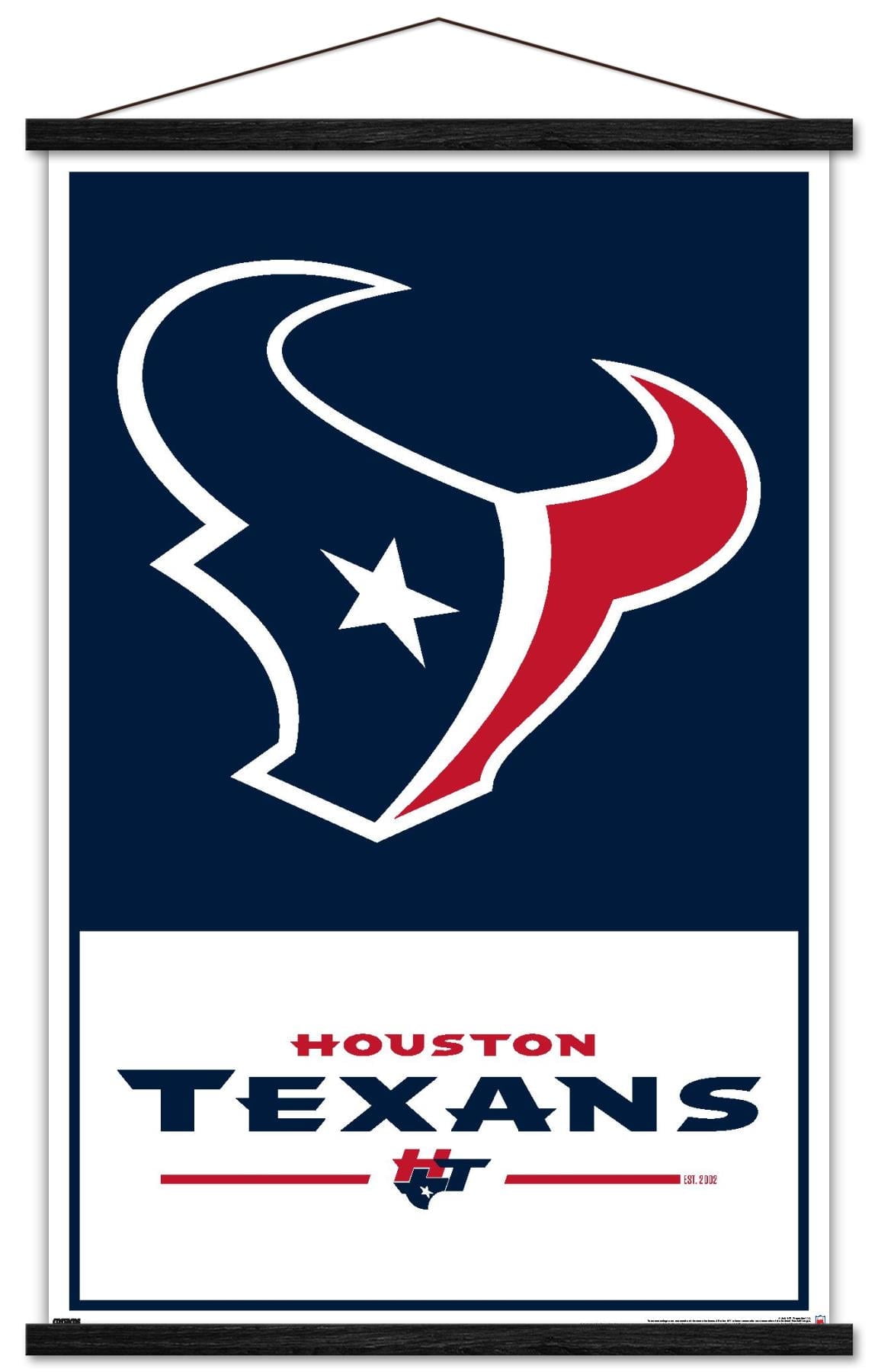 NFL Houston Texans - Logo 21 Wall Poster with Wooden Magnetic Frame, 22 ...