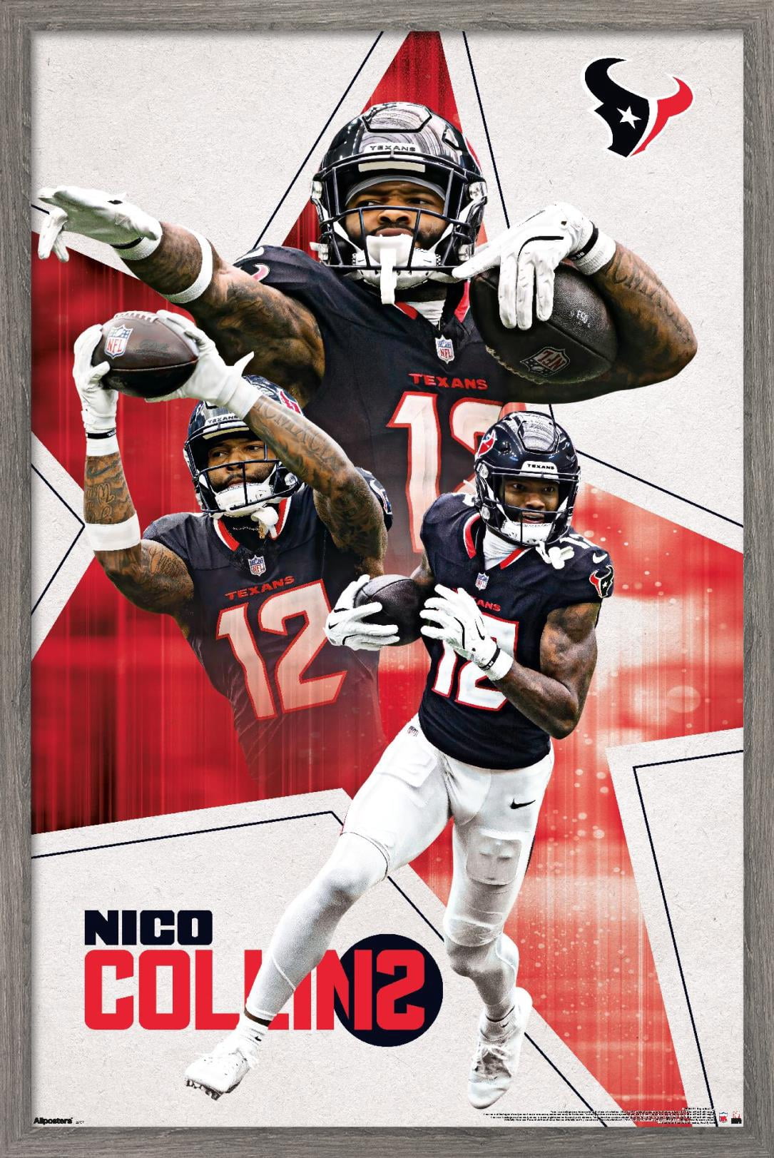 NFL Houston Texans - Nico Collins 25 Wall Poster, 22.375" x 34" Framed ...