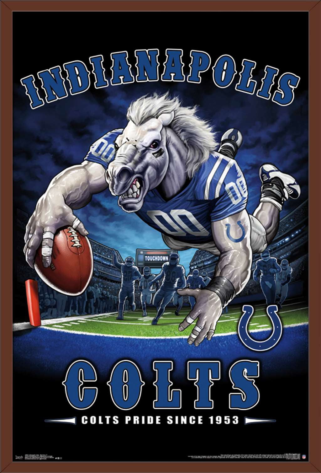 NFL Indianapolis Colts - End Zone 17 Wall Poster, 22.375" x 34", Framed ...