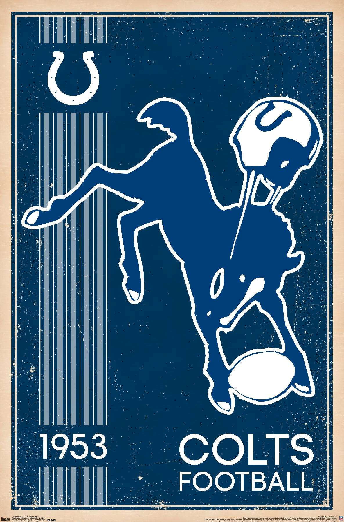 NFL Indianapolis Colts - Retro Logo 14 Wall Poster, 14.725" x 22.375 ...