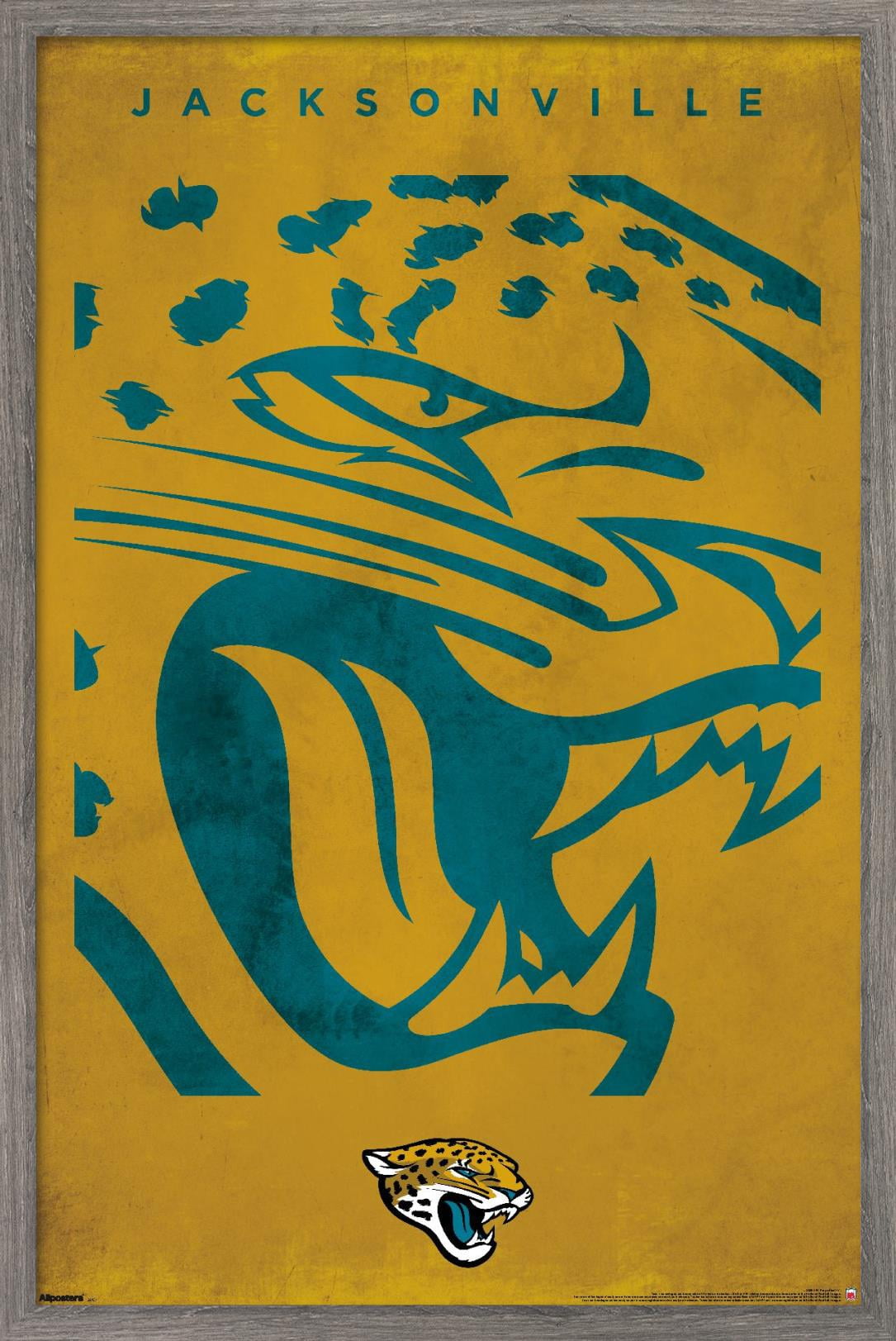 NFL Jacksonville Jaguars - Logo 25 Wall Poster, 22.375" x 34" Framed ...