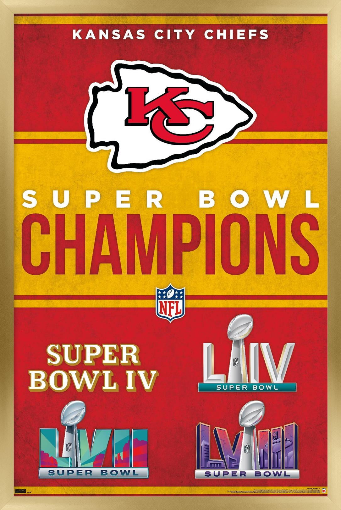 NFL Kansas City Chiefs - Champions 24 Wall Poster, 14.725" x 22.375 ...