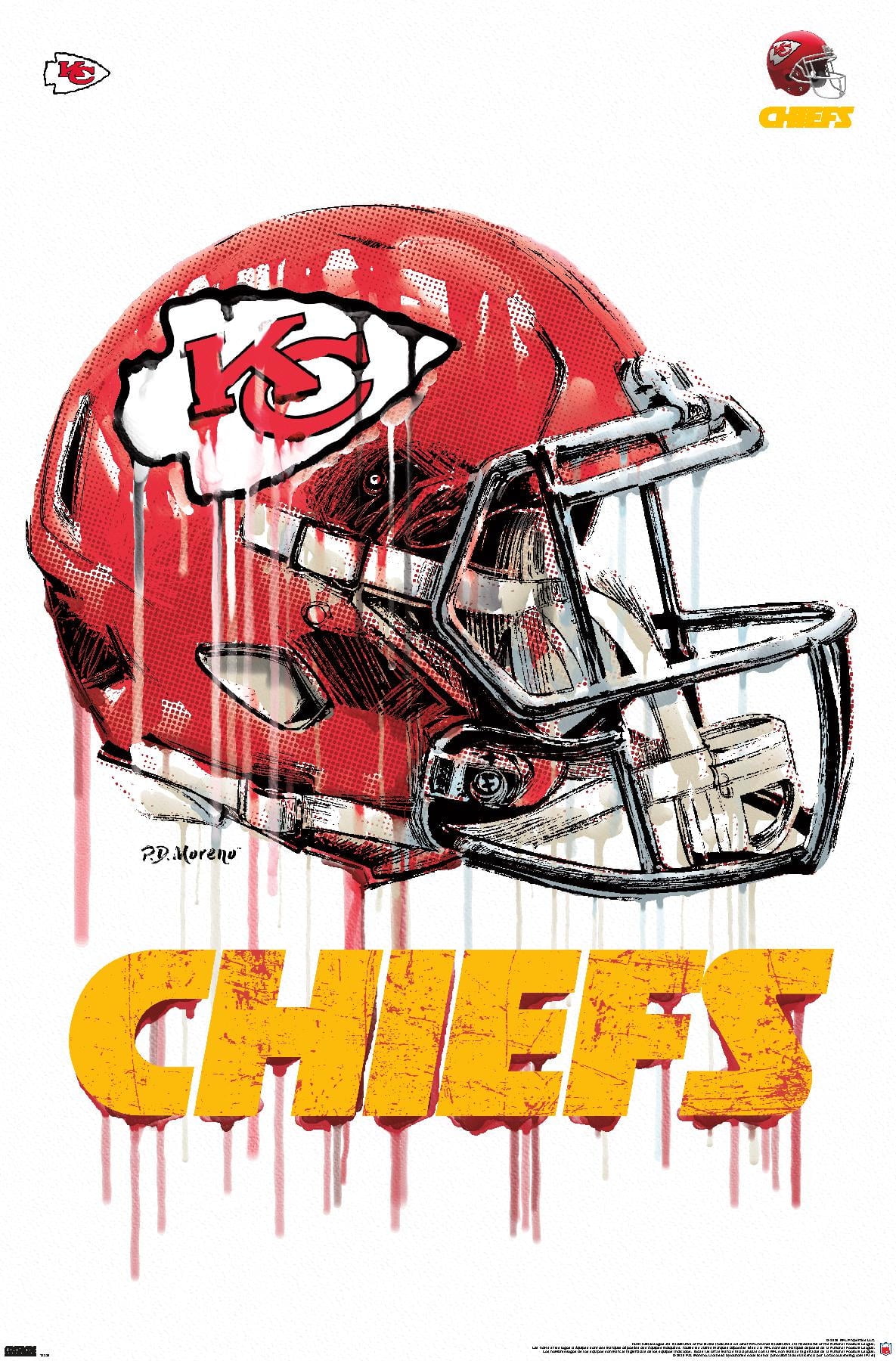 "Trends International NFL Kansas City Chiefs Drip Helmet Wall Poster ...