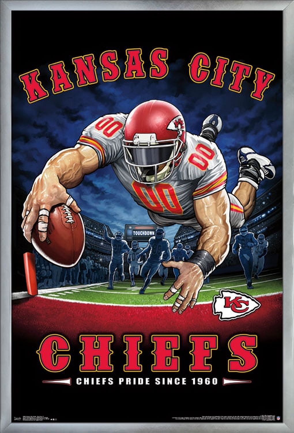 NFL Kansas City Chiefs - End Zone 17 Wall Poster, 22.375" x 34", Framed ...