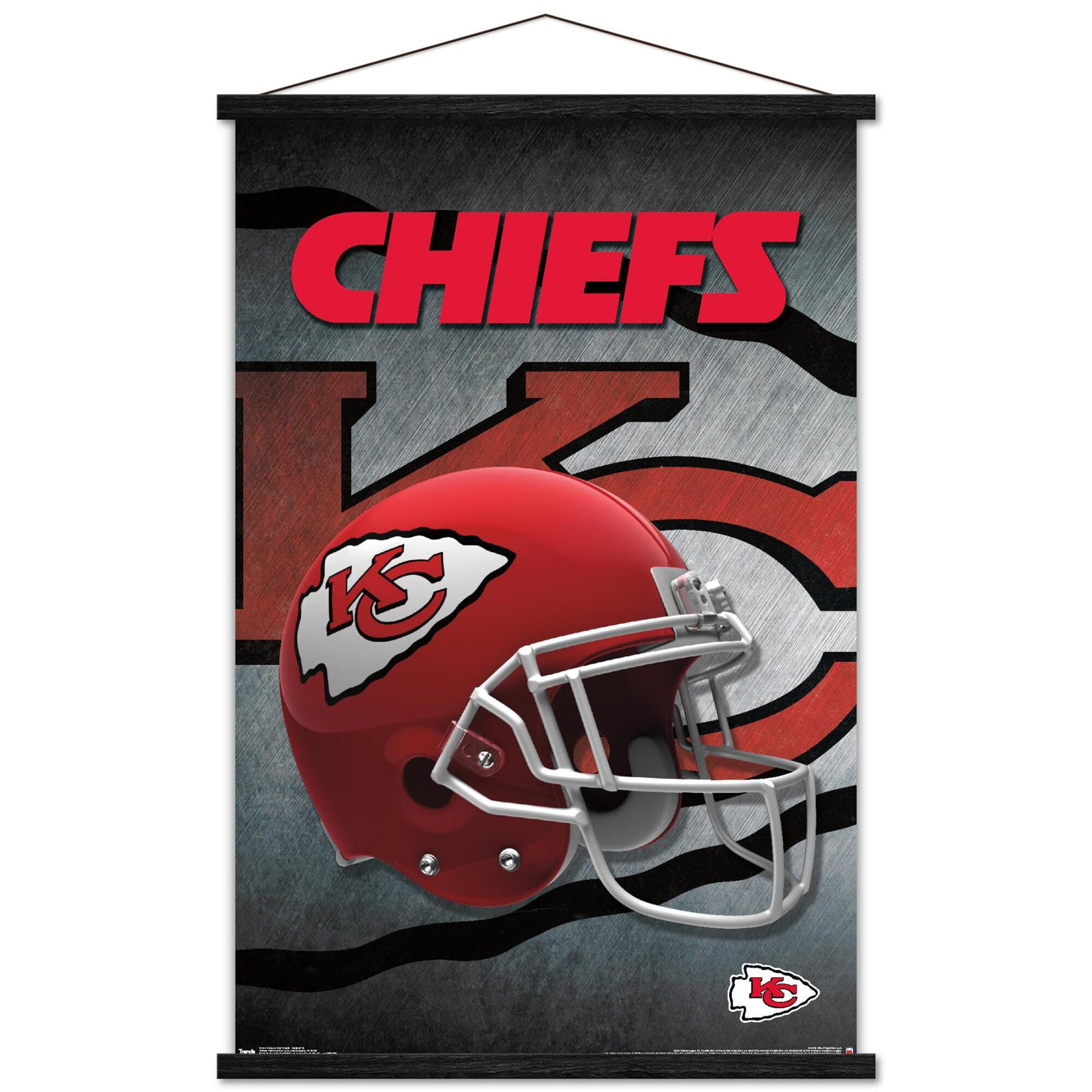 NFL Kansas City Chiefs - Helmet 16 Wall Poster with Wooden Magnetic ...