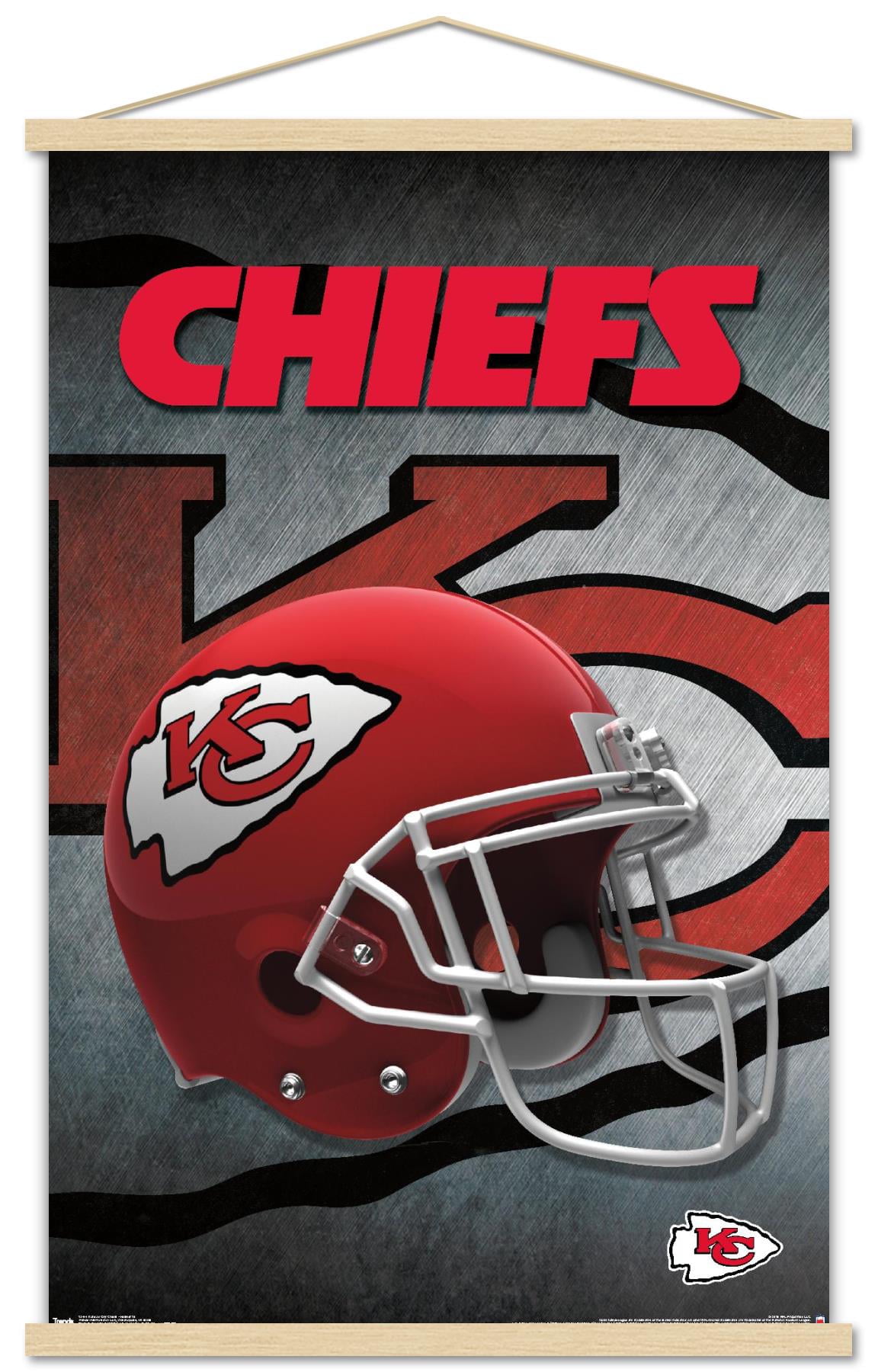 NFL Kansas City Chiefs - Helmet 16 Wall Poster with Wooden Magnetic ...