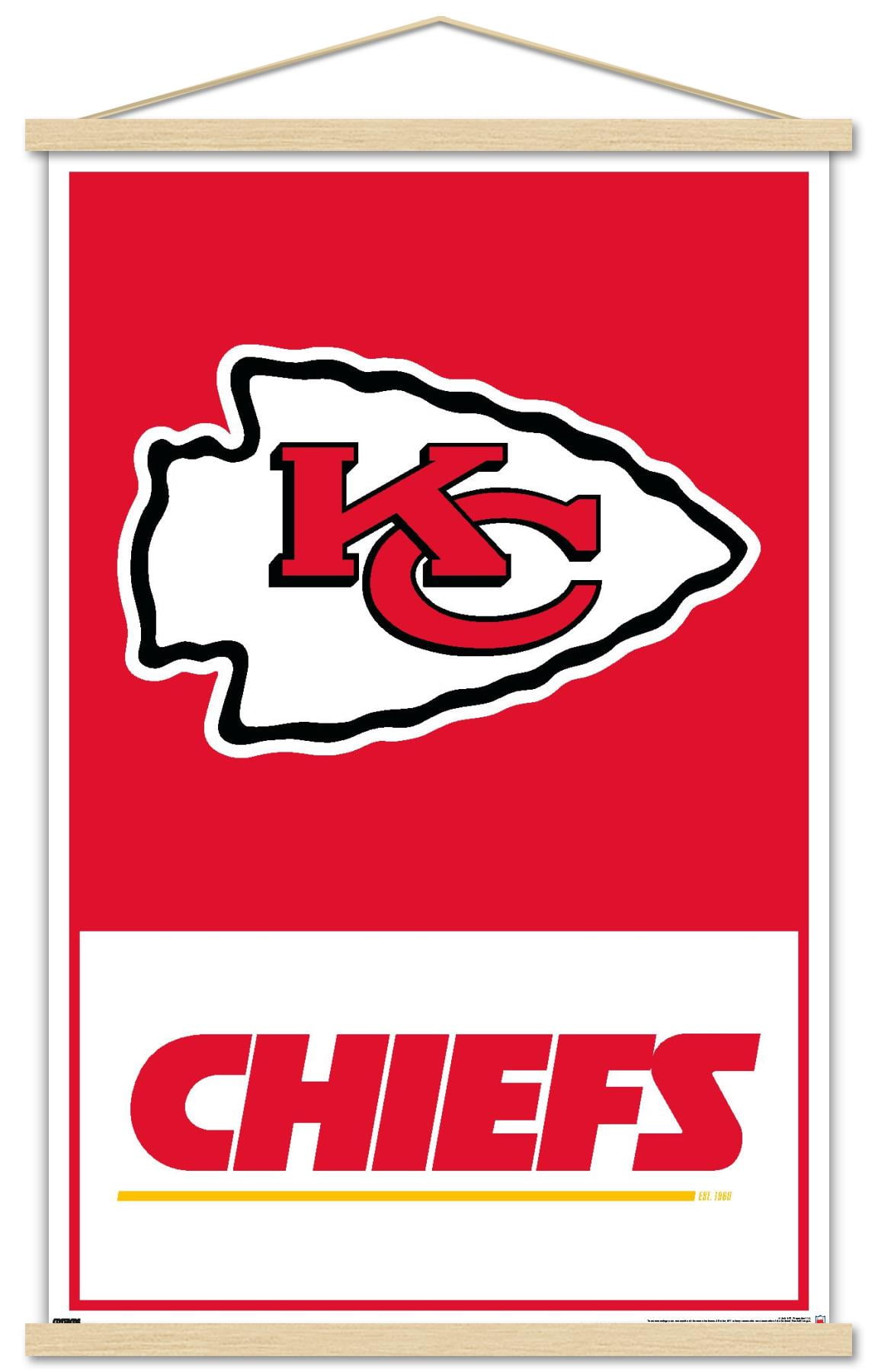 NFL Kansas City Chiefs - Logo 21 Wall Poster with Magnetic Frame, 22. ...