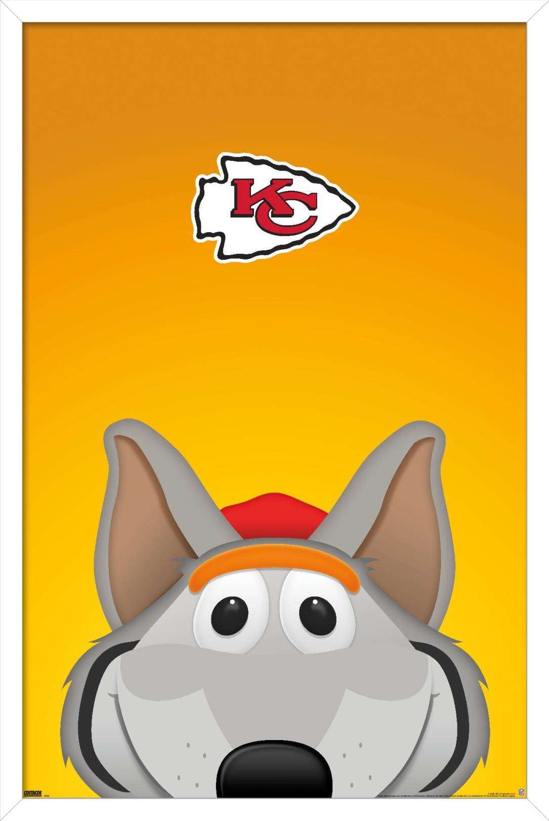 NFL Kansas City Chiefs - Mascot K. C. Wolf 20 Wall Poster, 14.725" x 22 ...