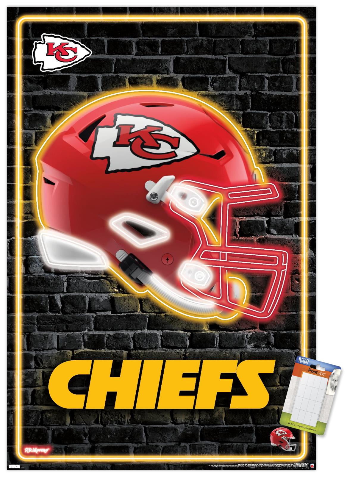 NFL Kansas City Chiefs - Neon Helmet 23 Wall Poster, 22.375" x 34 ...