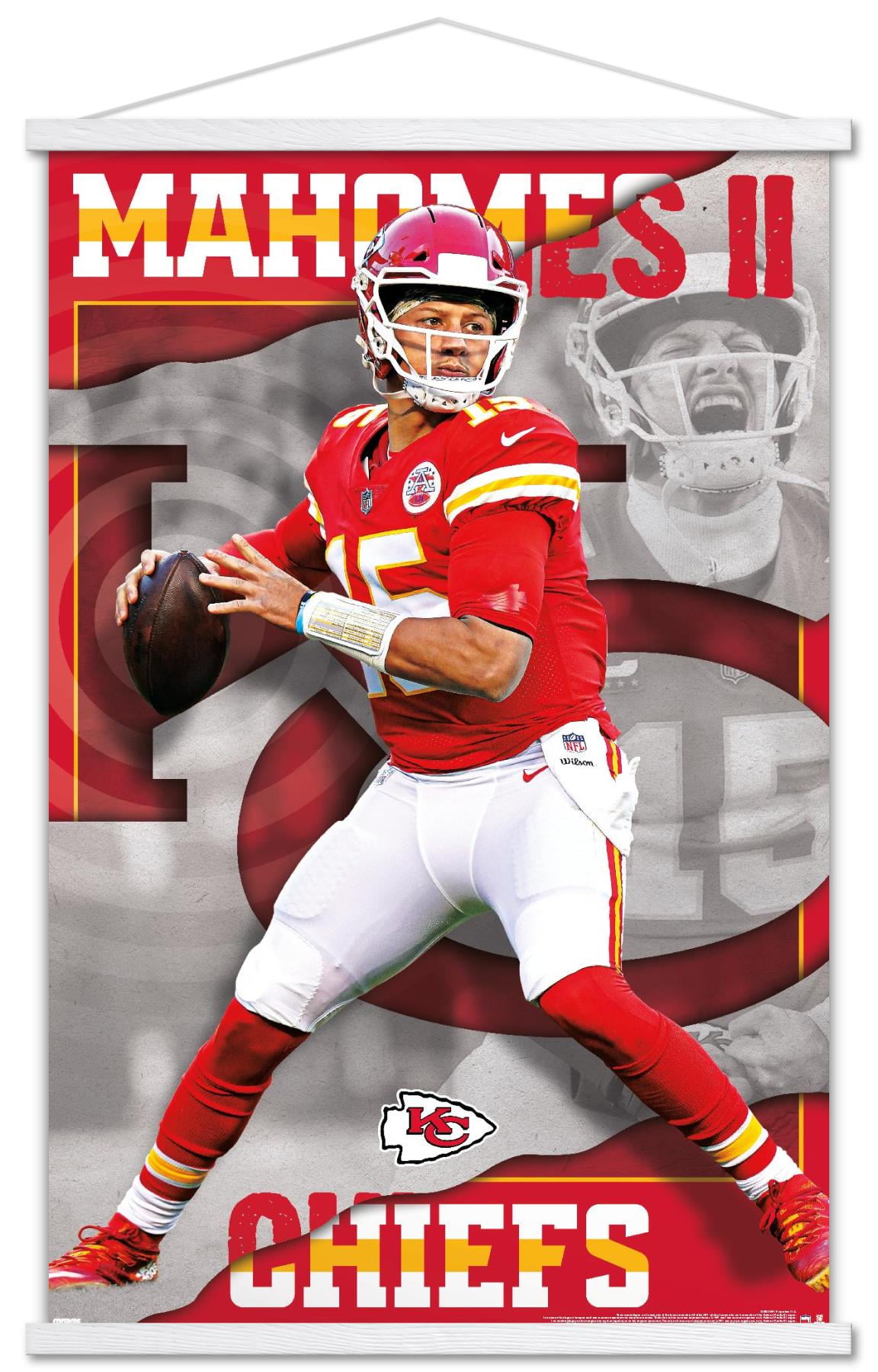 NFL Kansas City Chiefs - Patrick Mahomes II 22 Wall Poster with ...