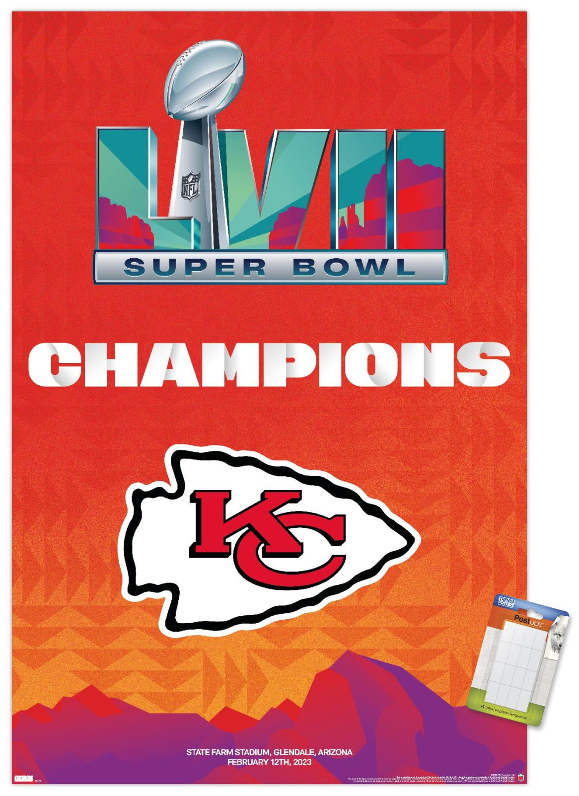 NFL Kansas City Chiefs - Super Bowl LVII Team Logo Wall Poster, 22.375 ...