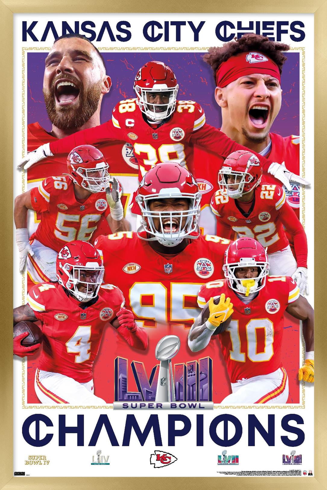 NFL Kansas City Chiefs - Super Bowl LVIII Champions Wall Poster, 14.725 ...