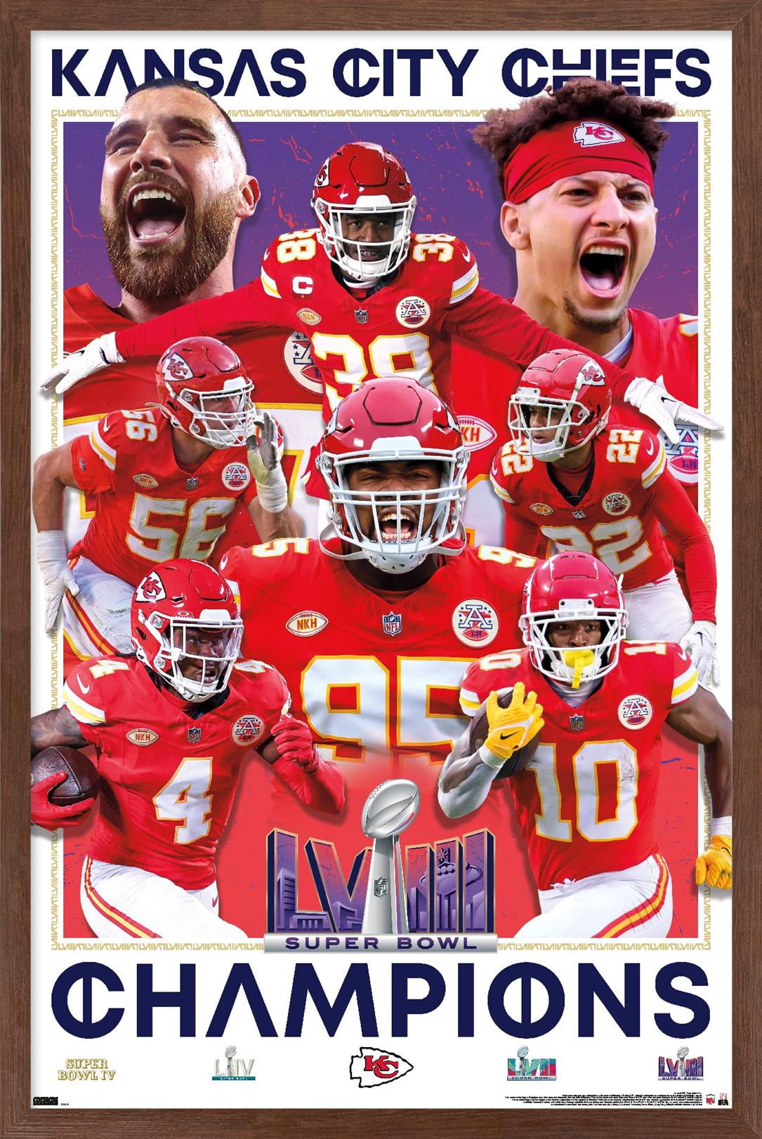 NFL Kansas City Chiefs - Super Bowl LVIII Champions Wall Poster, 22.375 ...