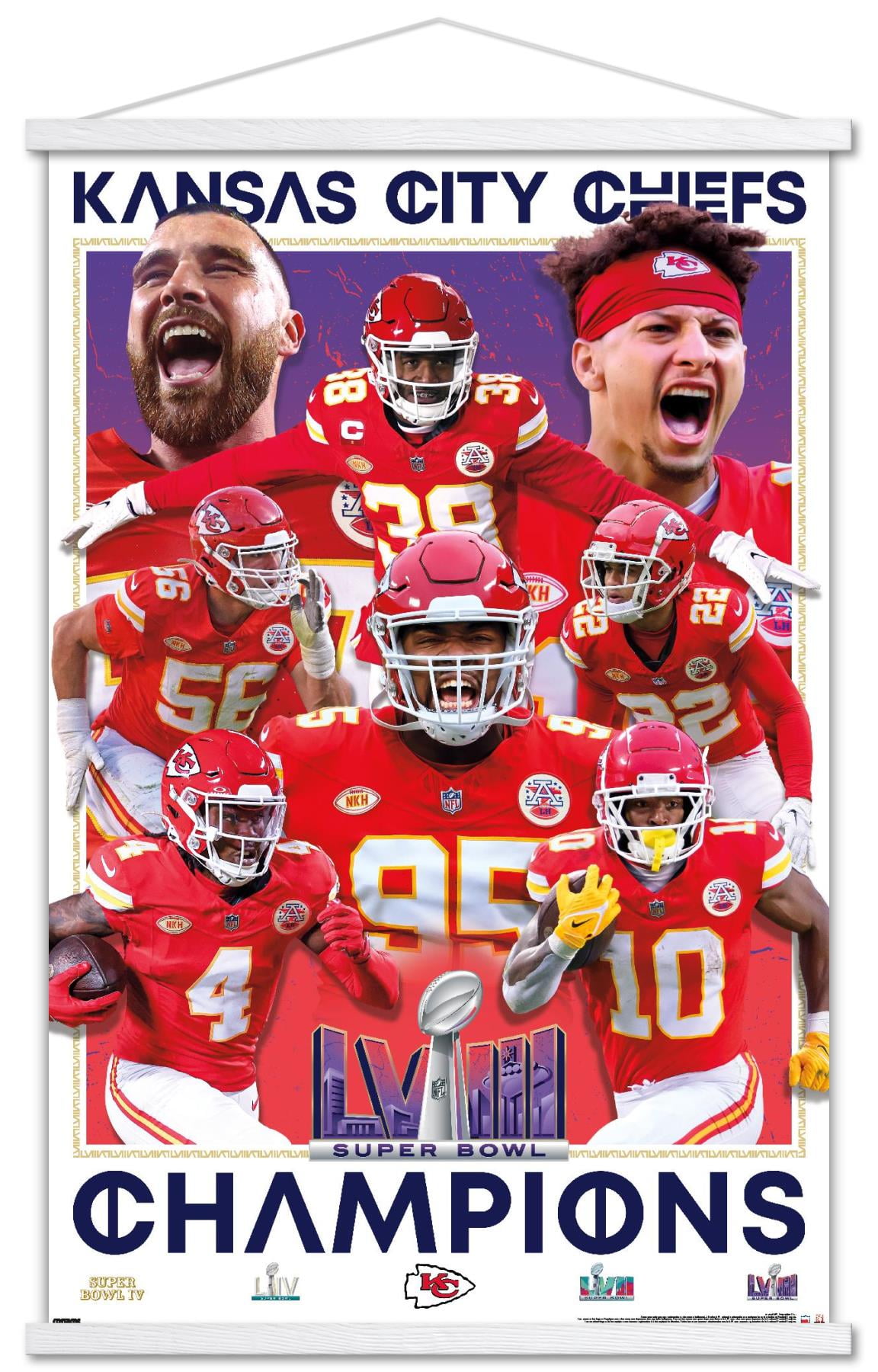 NFL Kansas City Chiefs - Super Bowl LVIII Champions Wall Poster with ...