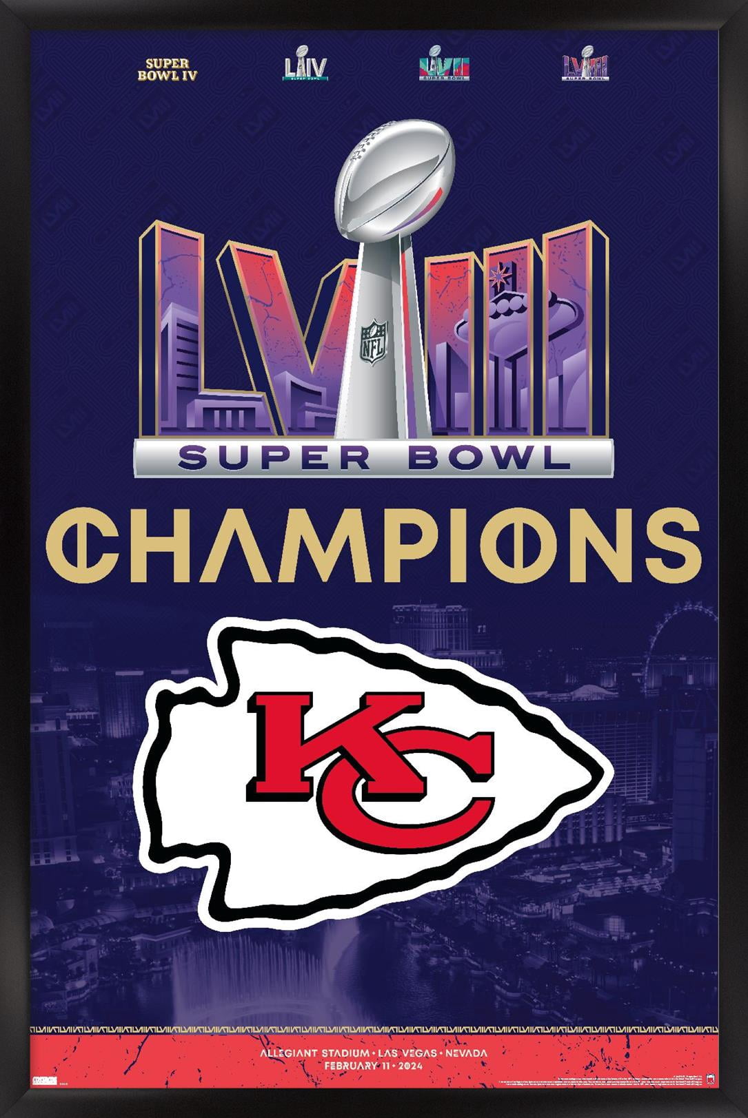 NFL Kansas City Chiefs - Super Bowl LVIII Team Logo Wall Poster, 14.725 ...
