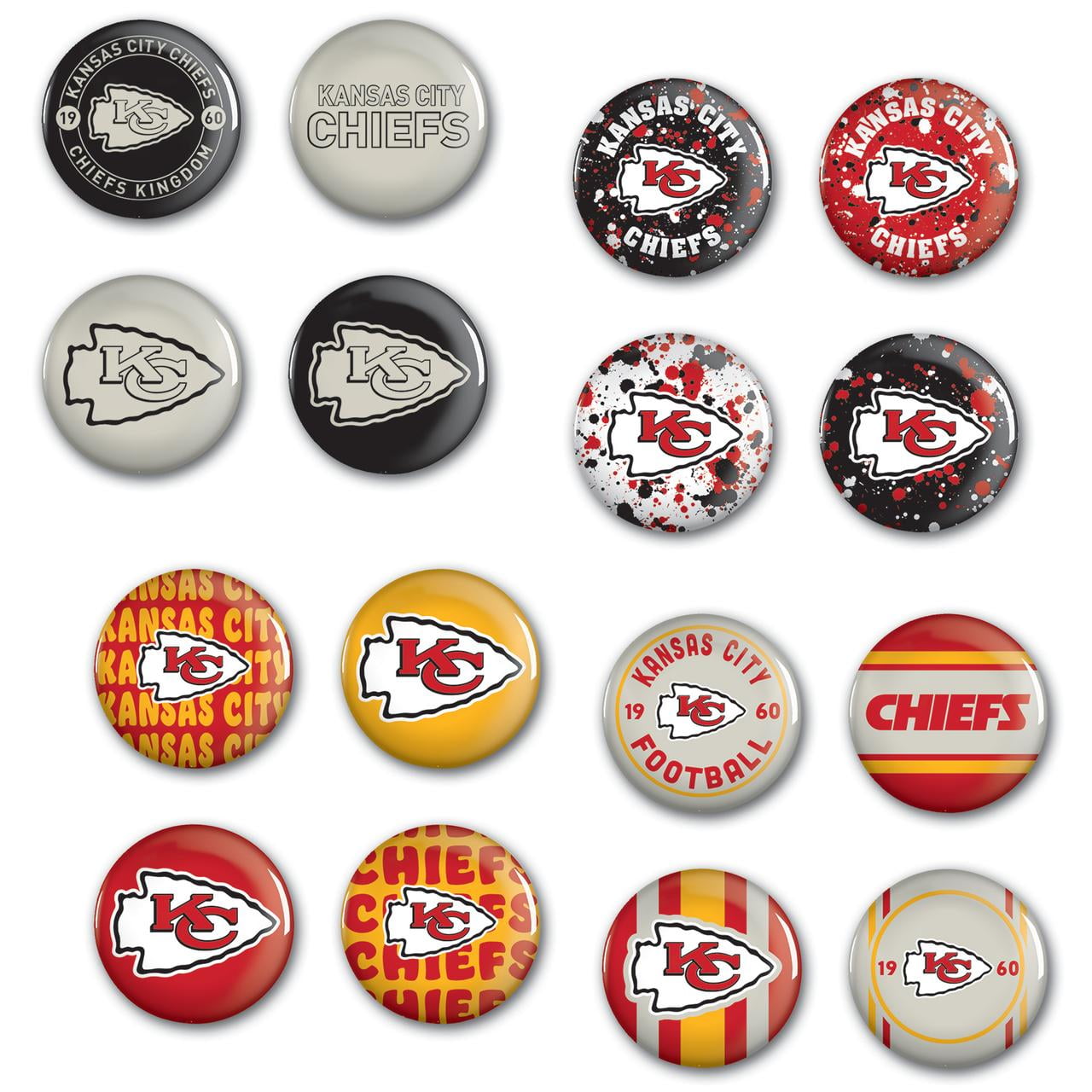 NFL Kansas City Chiefs Team 4 Pack 1.25" Buttons Assortment Pack ...