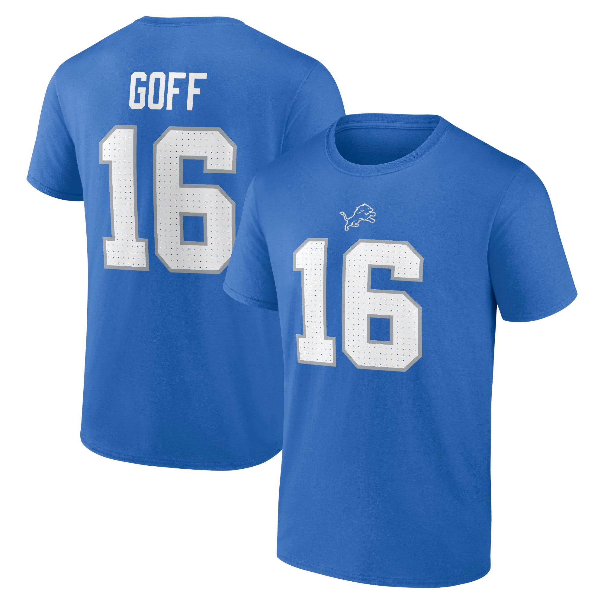 NFL LIONS Men's Primary Color Short Sleeve Cotton Crew Tee Name ...