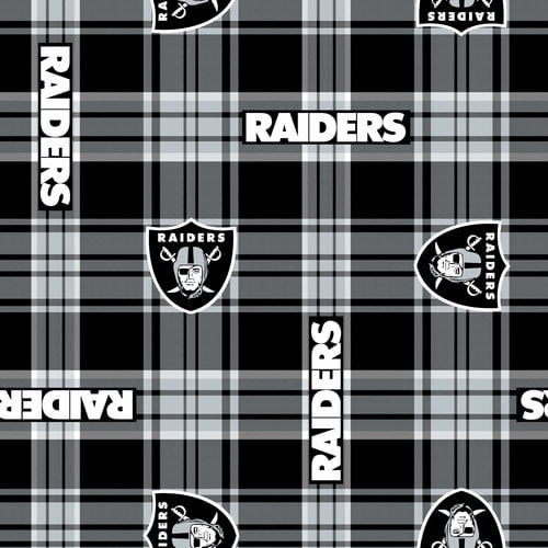 NFL Las Vegas Raiders 58" 100% Polyester Fleece Sports Logo Fabric By ...
