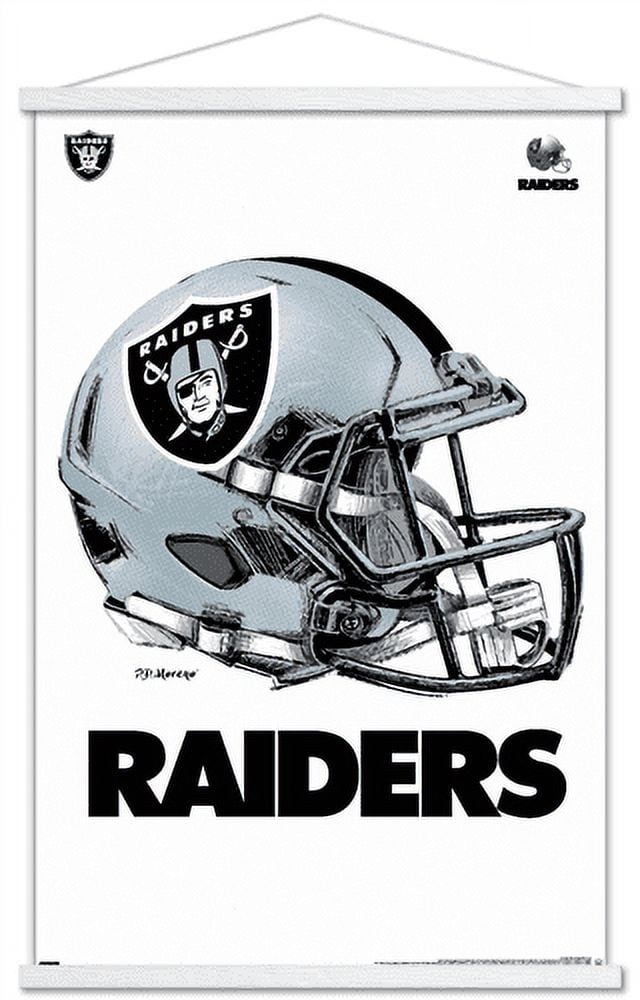 NFL Las Vegas Raiders - Drip Helmet 20 Wall Poster with Wooden Magnetic ...