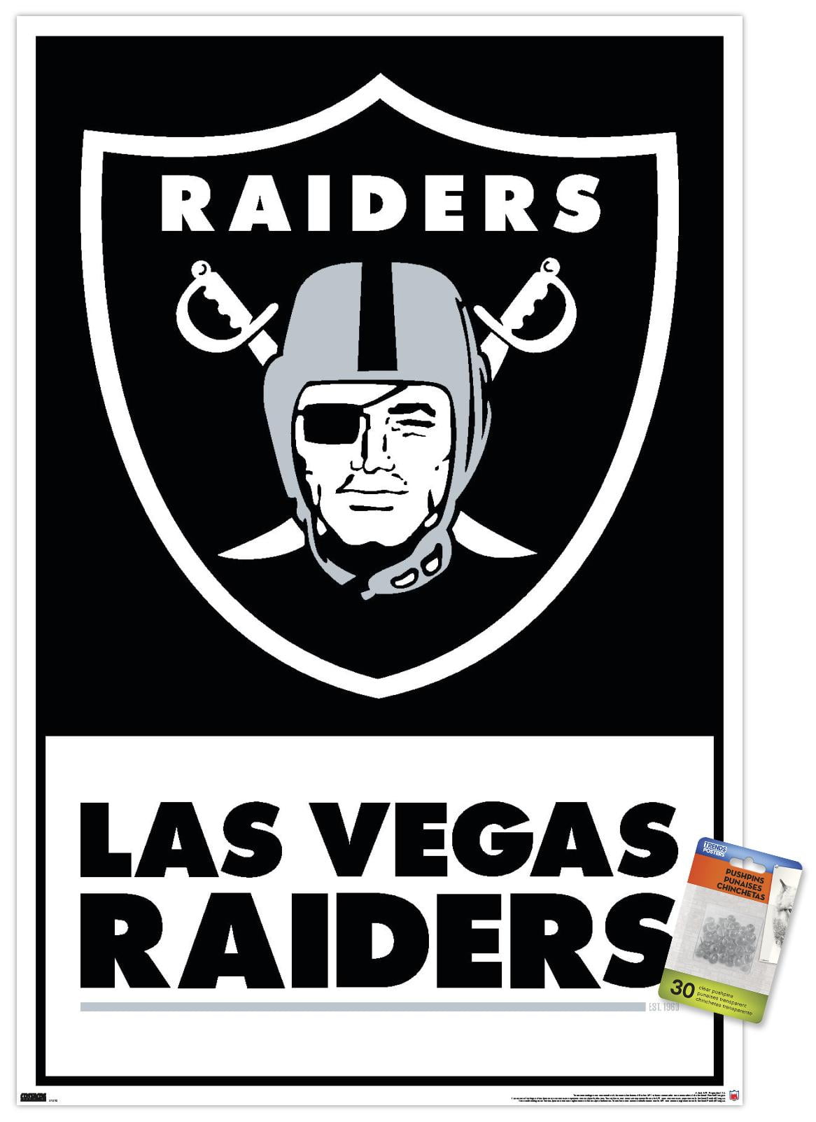 NFL Las Vegas Raiders - Logo 21 Wall Poster with Push Pins, 22.375" x ...