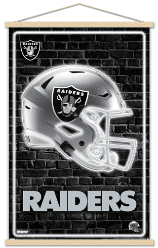 NFL Las Vegas Raiders - Neon Helmet 23 Wall Poster with Magnetic Frame ...