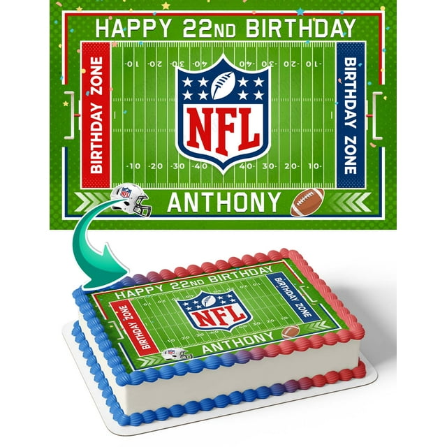 NFL League Edible Cake Image Topper Birthday Photo Icing Fondant ...