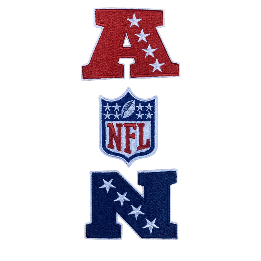 NFL Logos, AFC & NFC Logo Embroidered Iron-on Patches set of 3 ...