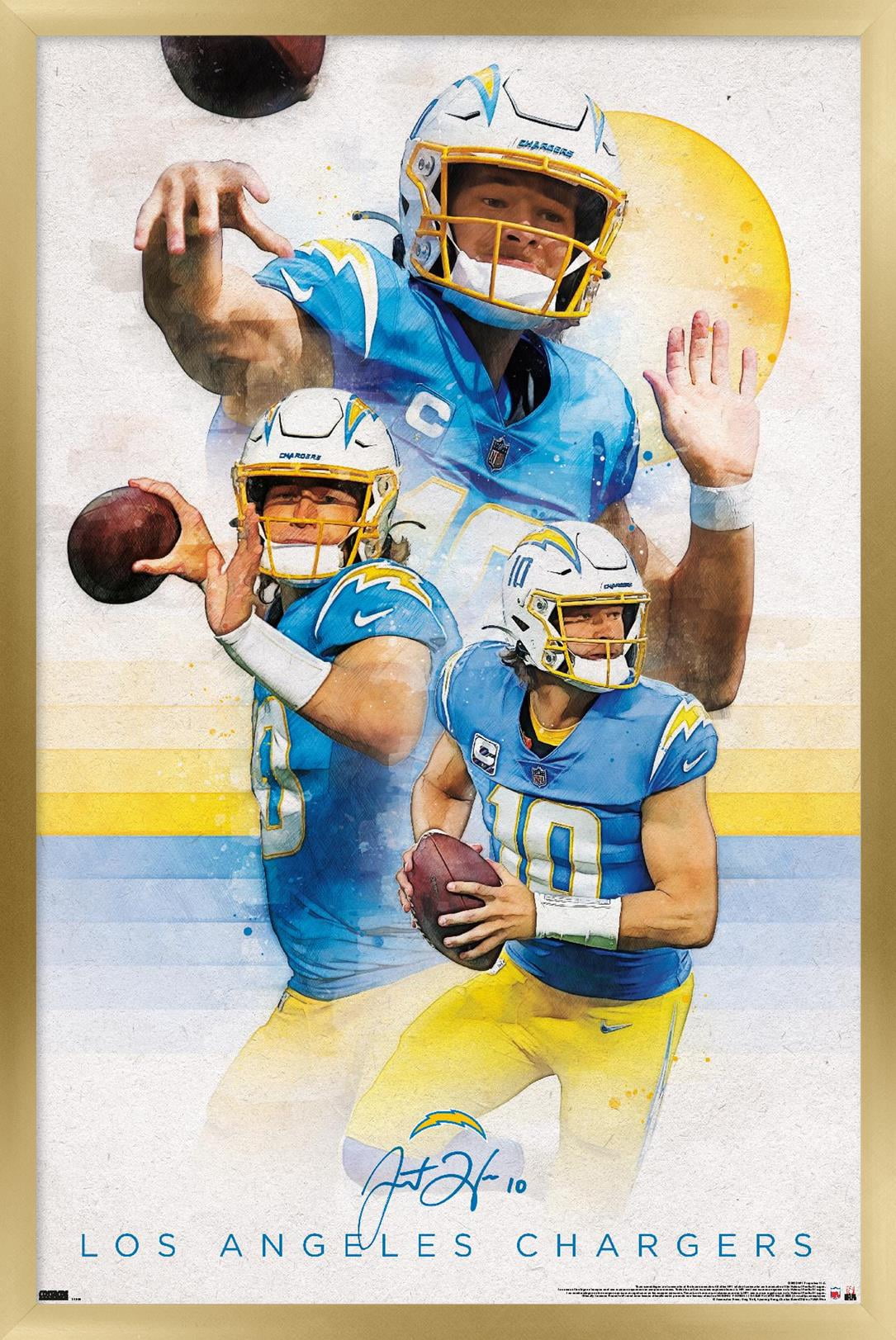 NFL Los Angeles Chargers - Justin Herbert 22 Wall Poster, 22.375" x 34 ...