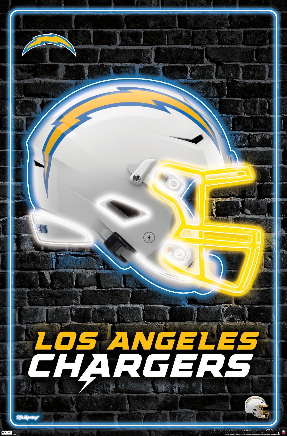 NFL Los Angeles Chargers - Neon Helmet 23 Wall Poster, 22.375" x 34 ...