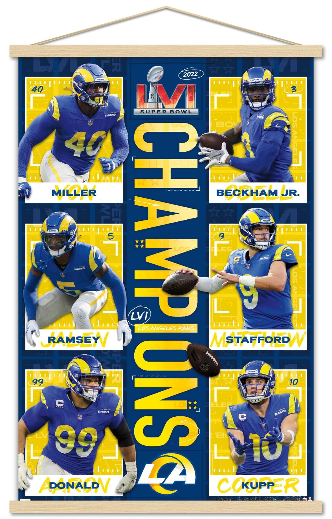 NFL Los Angeles Rams 24 in x 40 in Posters, by Trends International ...