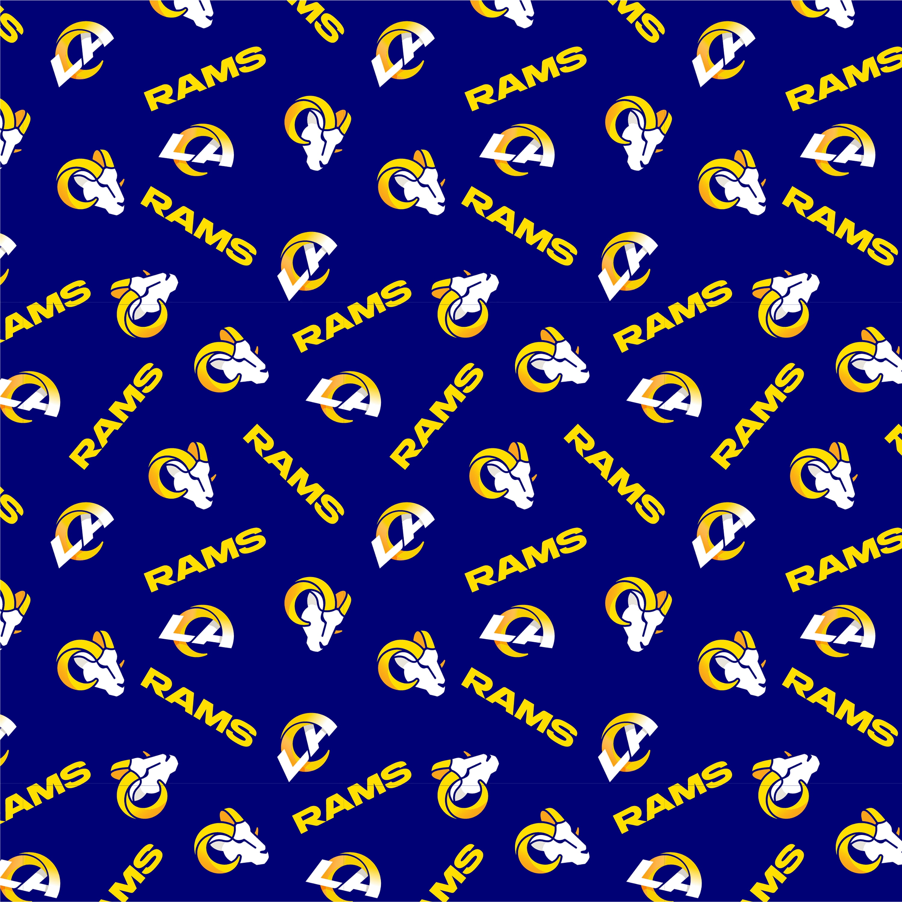 NFL Los Angeles Rams 58" 100% Cotton Sports Logo Craft Fabric By the Yard, Blue and Yellow ...