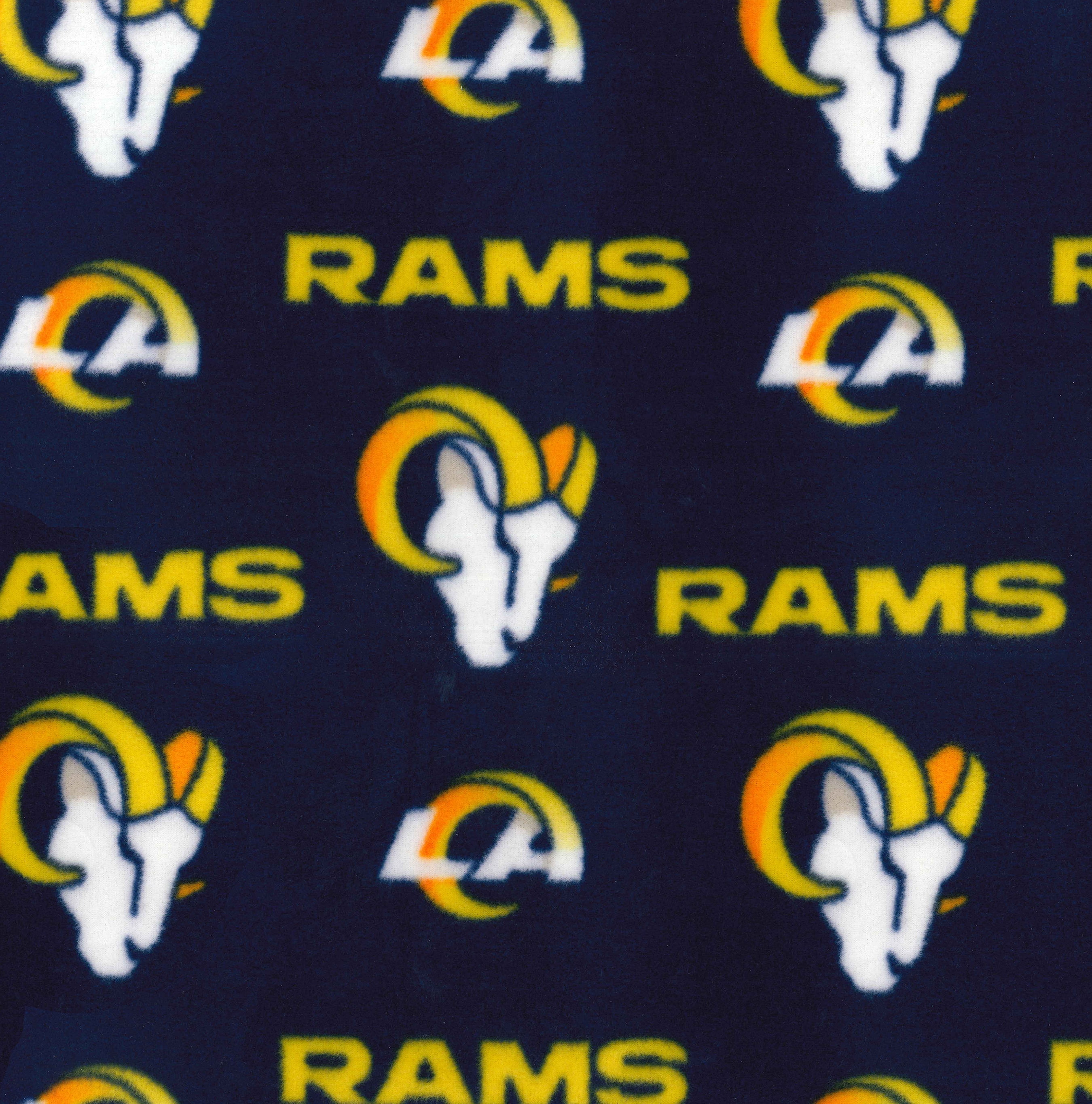 NFL Los Angeles Rams 58" 100% Polyester Fleece Team Sport Sewing ...