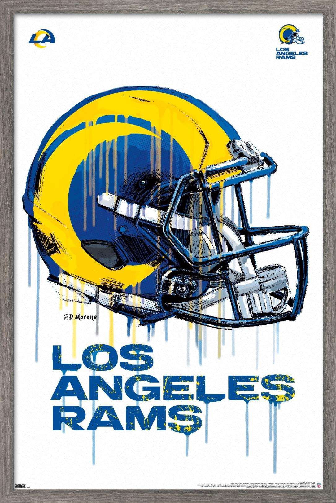 NFL Los Angeles Rams - Drip Helmet 20 Wall Poster, 14.725" x 22.375 ...