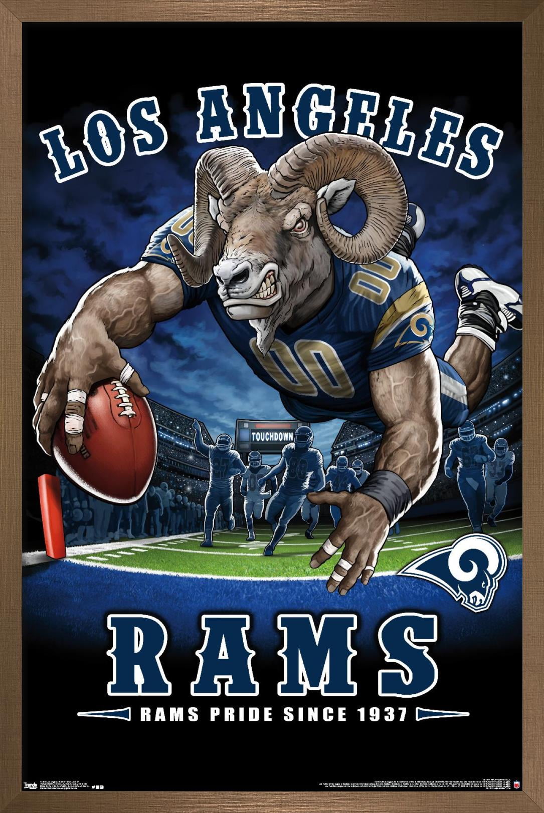 NFL Los Angeles Rams - End Zone 17 Wall Poster, 22.375" x 34" Framed ...
