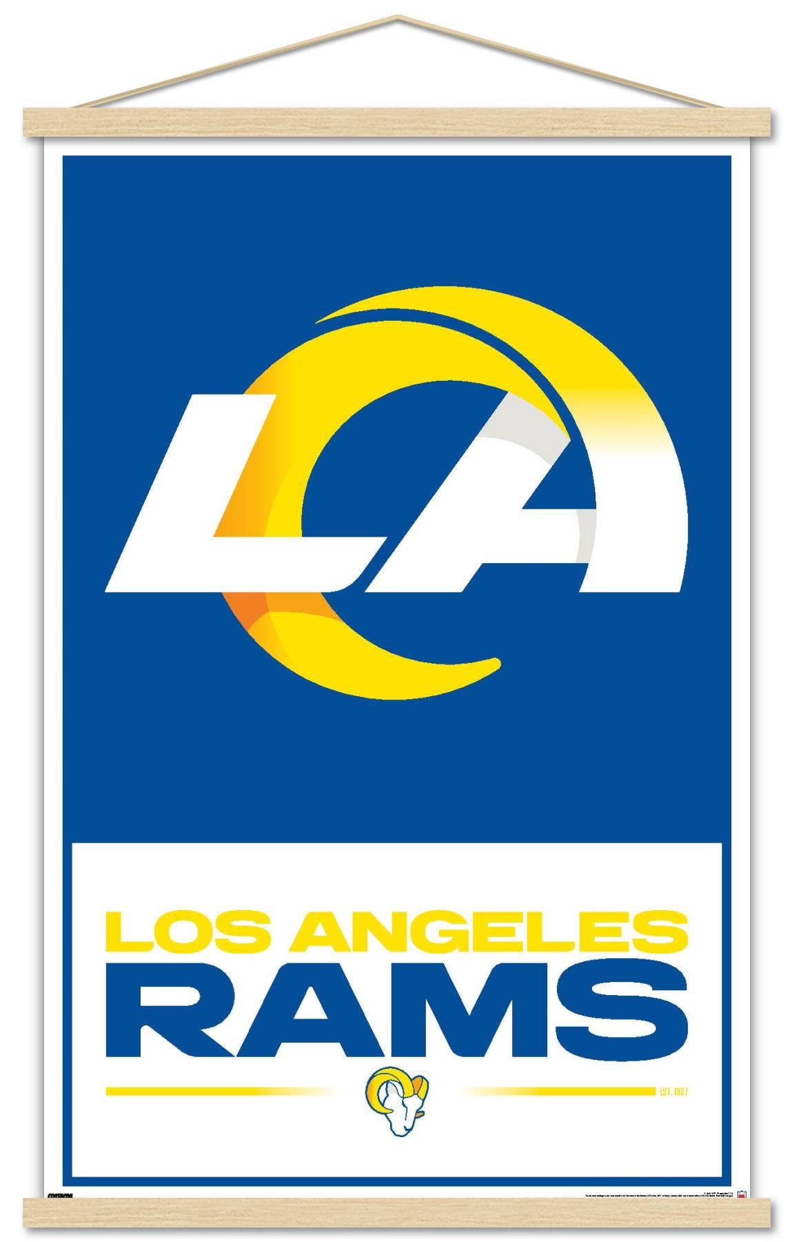 NFL Los Angeles Rams - Logo 21 Wall Poster with Wooden Magnetic Frame ...