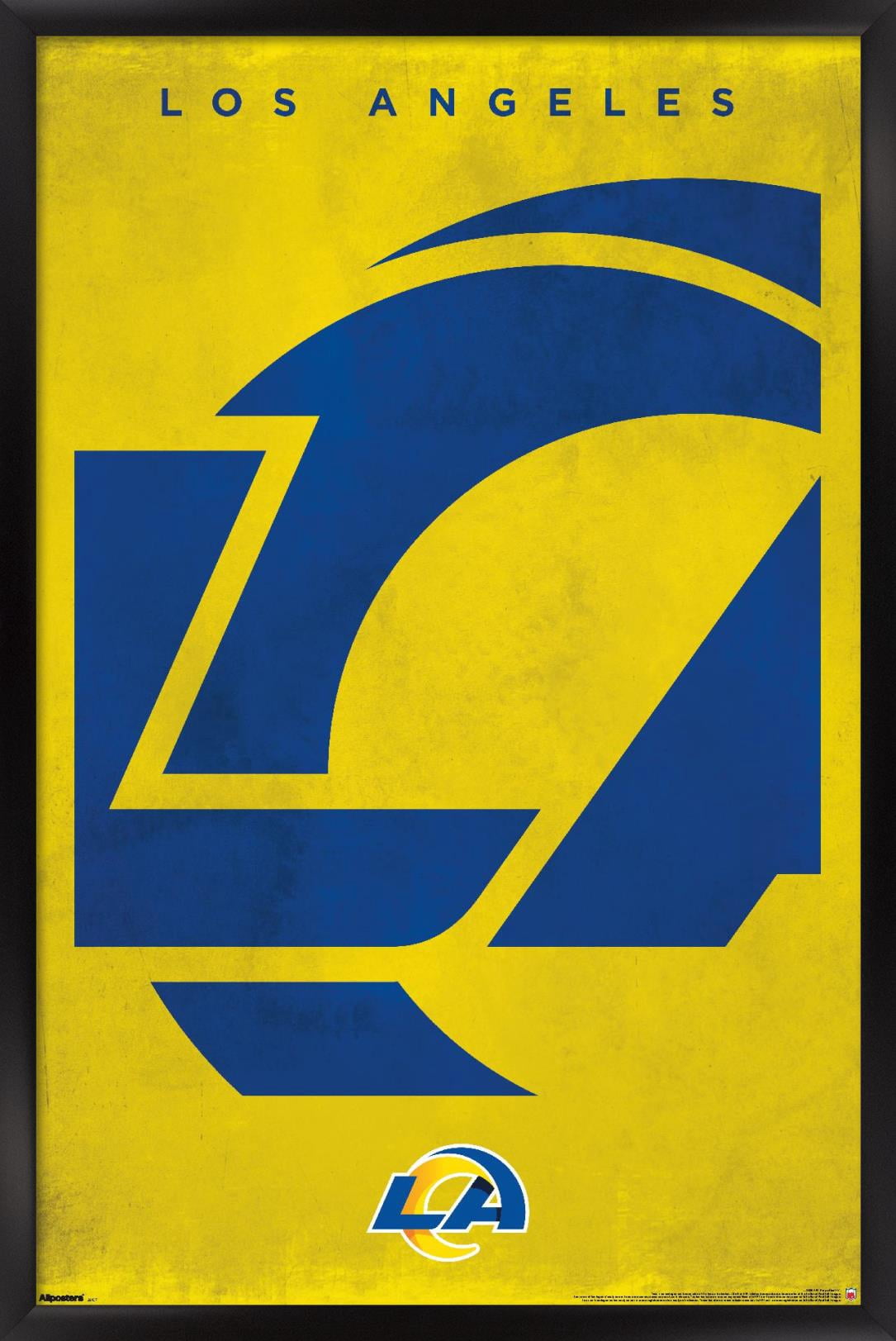 NFL Los Angeles Rams - Logo 25 Wall Poster, 14.725" x 22.375" Framed ...