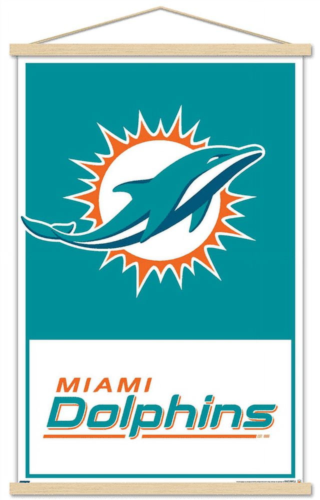 NFL Miami Dolphins - Logo 21 Wall Poster with Magnetic Frame, 22.375" x ...