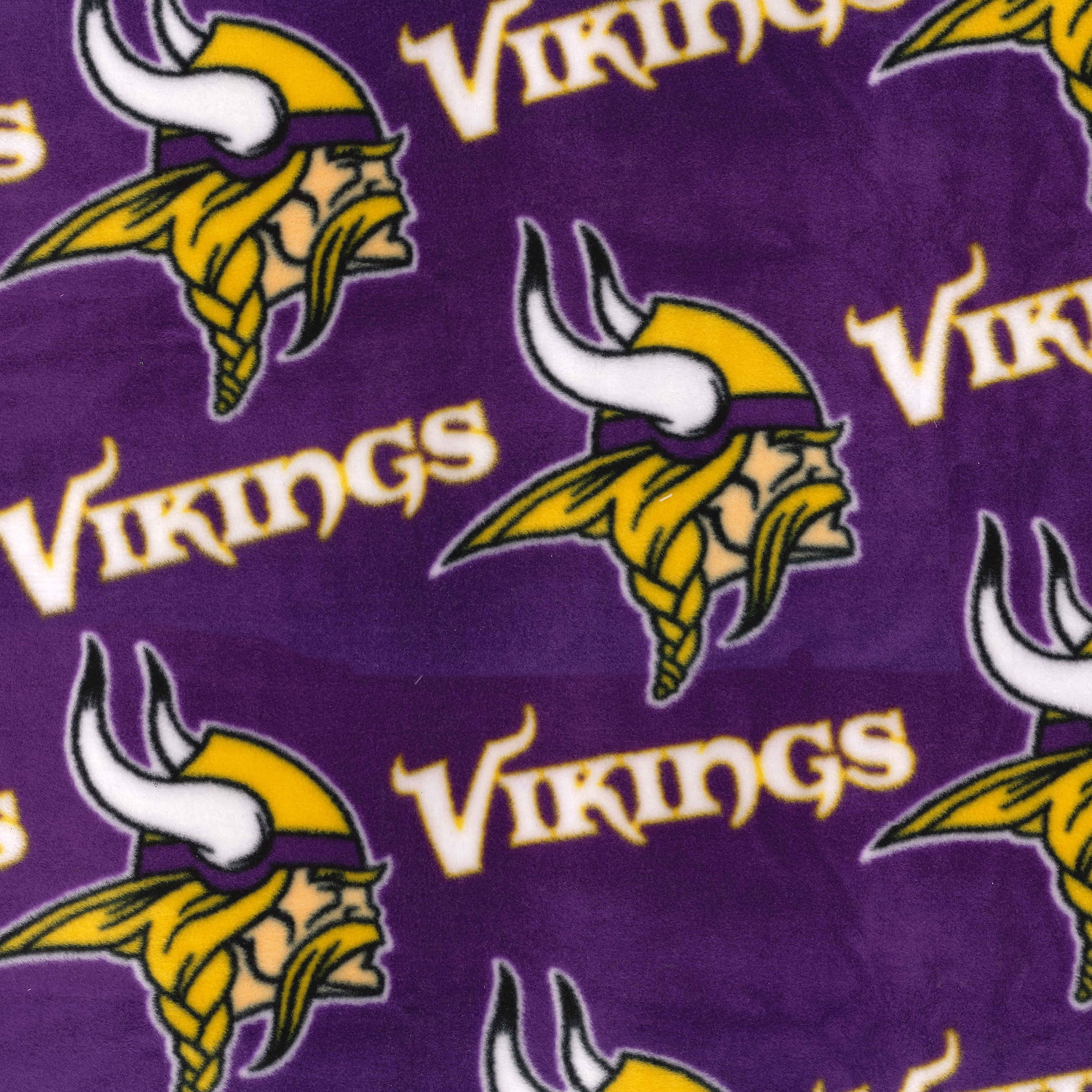 NFL Minnesota Vikings 100% Polyester Fleece Team Logo Fabric, 58" x 2 ...
