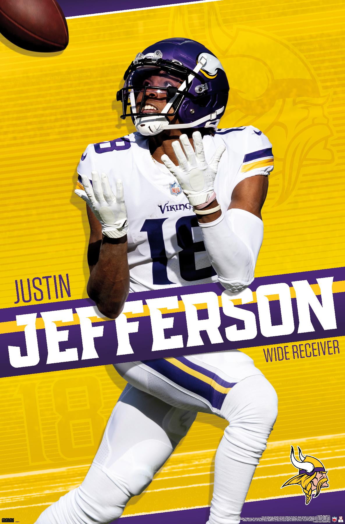 NFL Minnesota Vikings - Justin Jefferson 22 Wall Poster, 22.375" x 34 ...