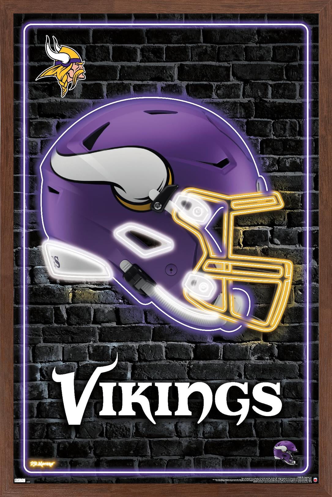 NFL Minnesota Vikings - Neon Helmet 23 Wall Poster, 22.375" x 34 ...