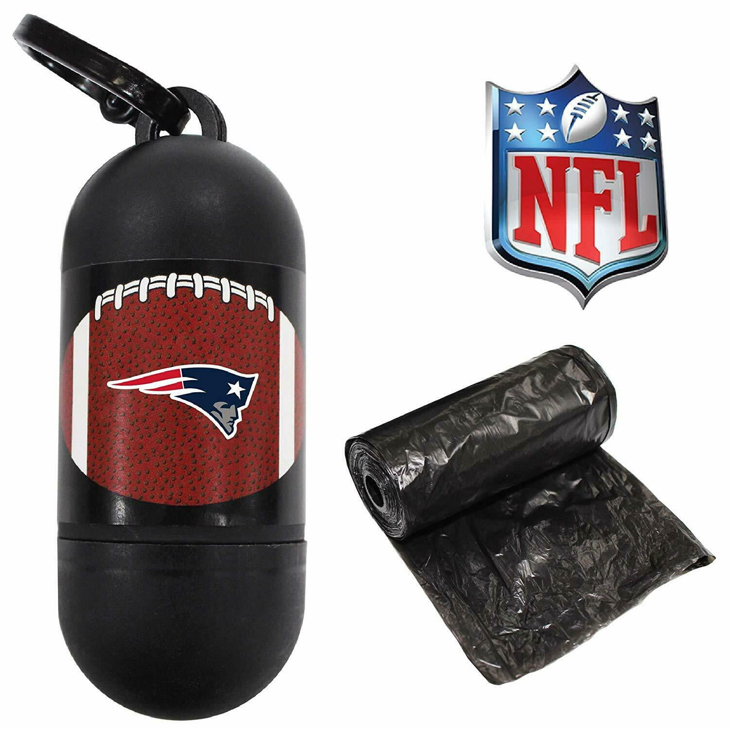 NFL NEW ENGLAND PATRIOTS Cool & Sporty Poop Waste Bag Dispenser with a ...