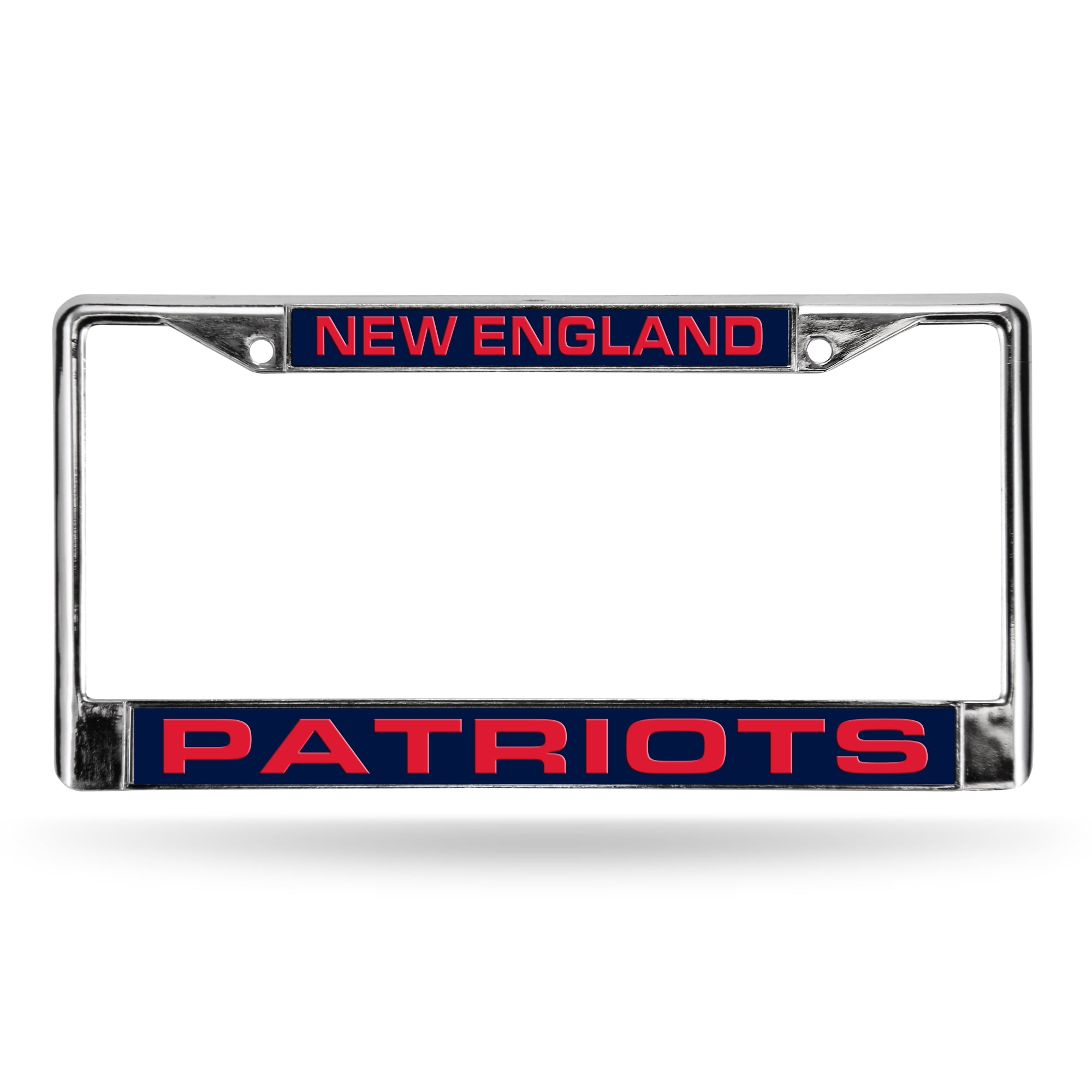 NFL New England Patriots Blue Laser Chrome Acrylic License Plate Frame ...