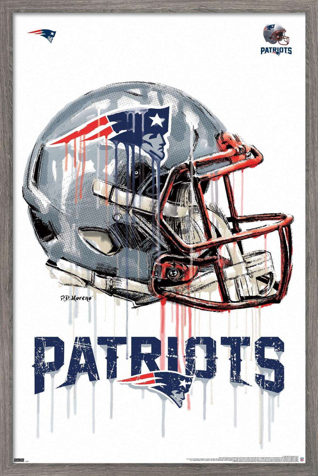 NFL New England Patriots - Drip Helmet 20 Wall Poster, 22.375" x 34 ...
